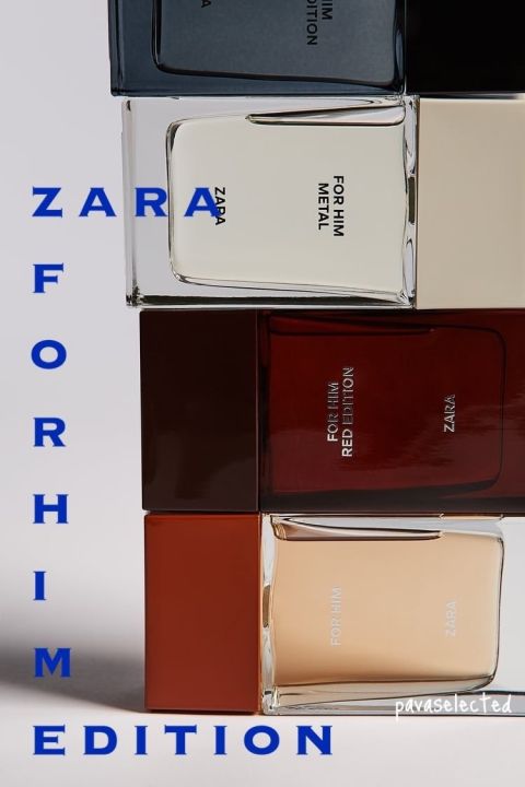 Zara for Him edition ; For Him Red Blue Metal Green Black น้ำหอมซาร่า ...