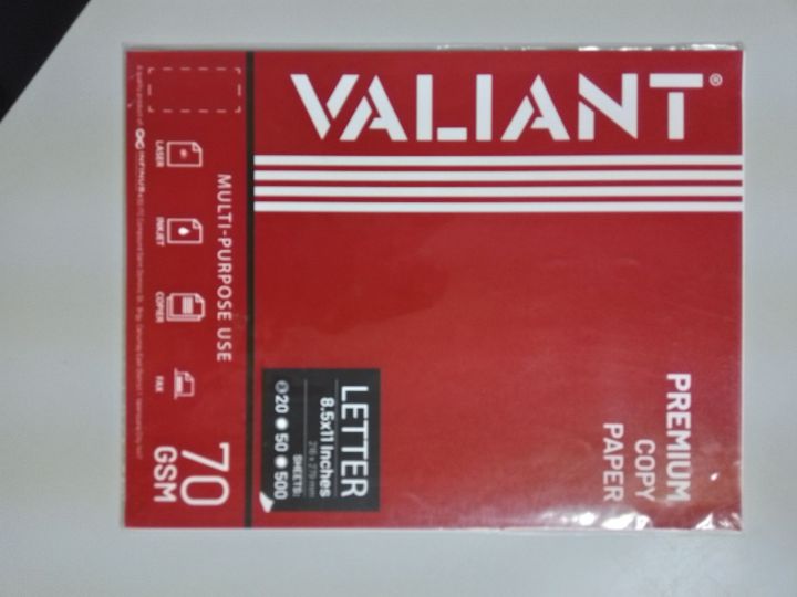 Valiant Premium Copy Paper Letter (short) | Lazada PH