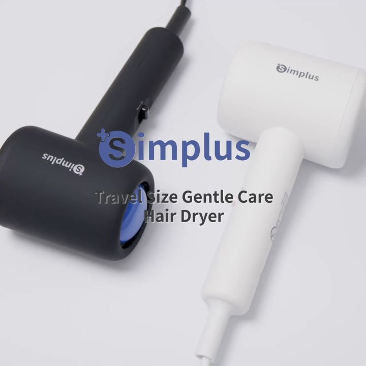 Simplus Ionic Hair Dryer, Round Air Outlet, 12m/S Fast Dry, 1000W Power ...