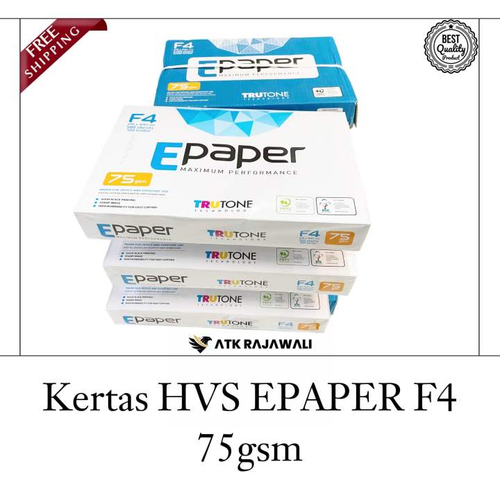 Kertas Hvs Epaper F4 | Hvs 75 gsm Isi 500 Lembar | Kertas Hvs | Lazada ...