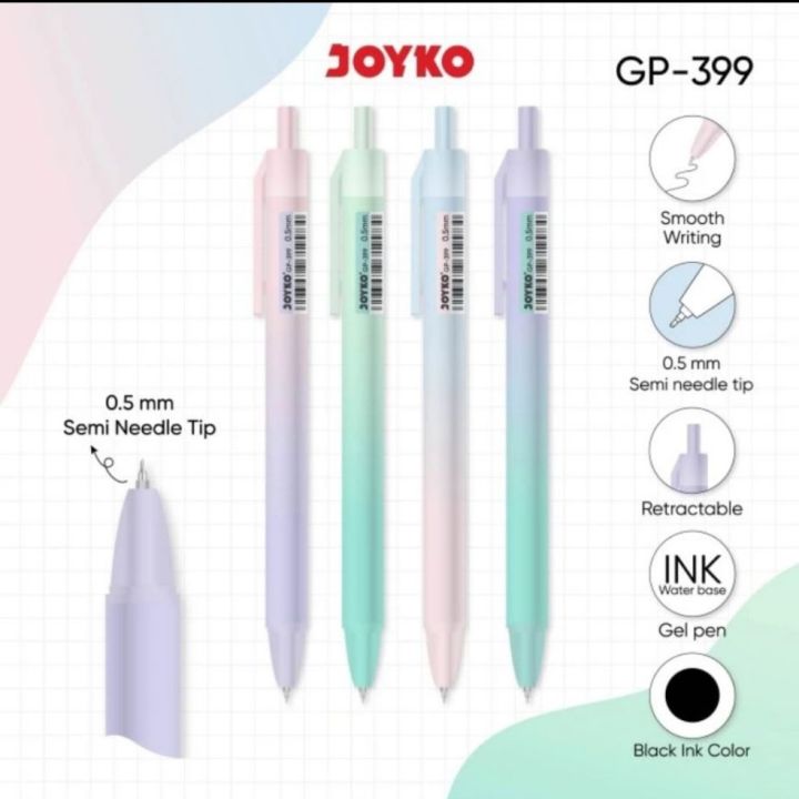 Pulpen Gel/Gel Pen JOYKO GP-399 (12Pcs) | Lazada Indonesia