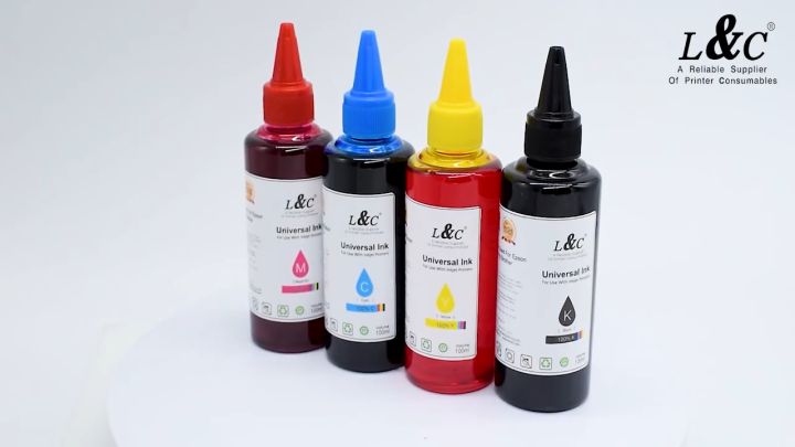 【PH Ready Stock】L&C Dye Ink UV Ink 100ml 4 Colors Universal Dye Ink for ...