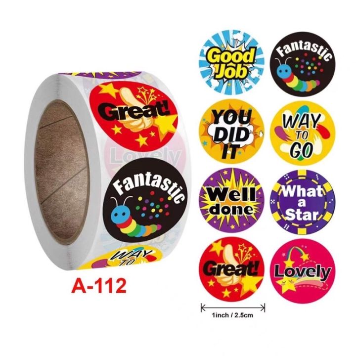 500PCS Reward Stickers Inspirational Sticker Rolls for School Rewards ...