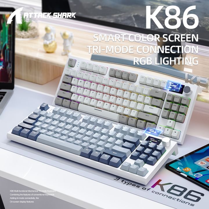 Attack Shark K86 Wireless Mechanical Keyboard - 75% Layout, Tri-Mode ...