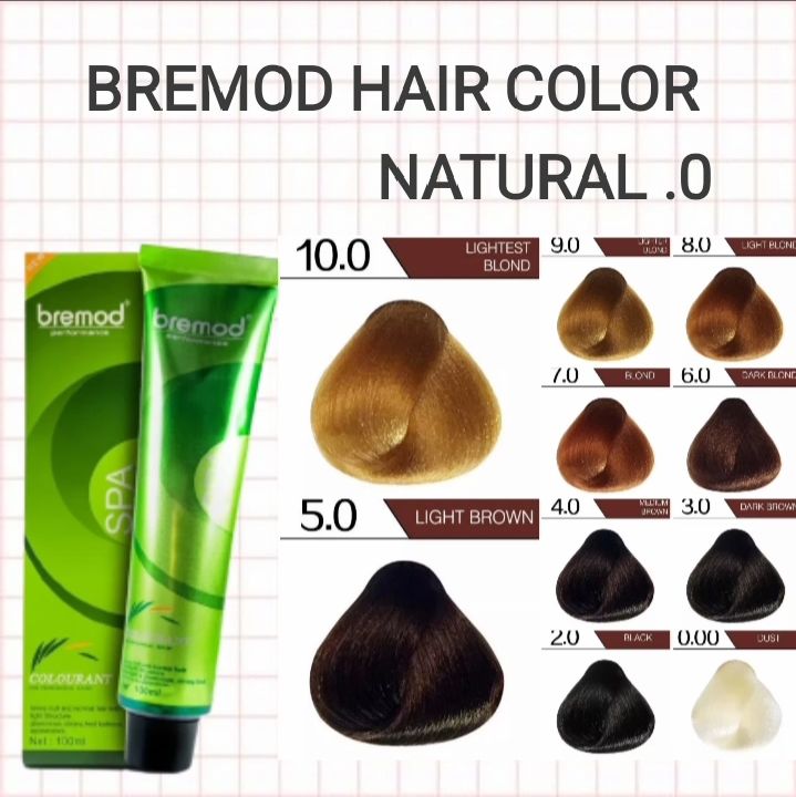Bundle with 12% oxi,Bremod long lasting hair color Natural .0 100ml ...