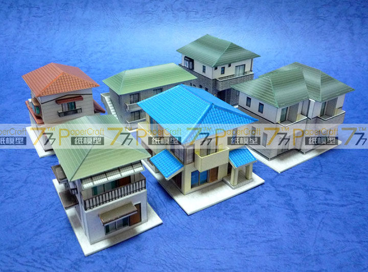 Residential Villa Paper Model Train Scene 1:150 Scale Building Model N ...