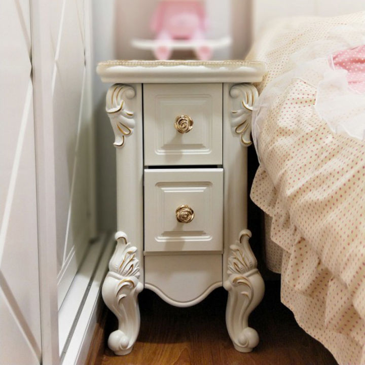 European-Style Mini Bedside Table Minimalist Narrow Locker Small Bedside Cabinet Storage Cabinet ...