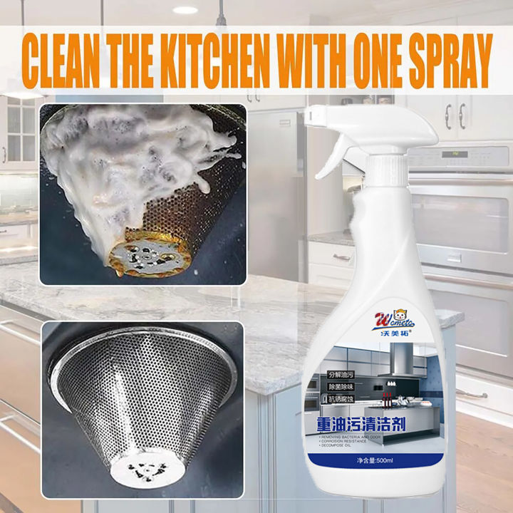 Wometo Kitchen Cleaner Spray 500ml Oil Stain Remover Household Cleaning ...