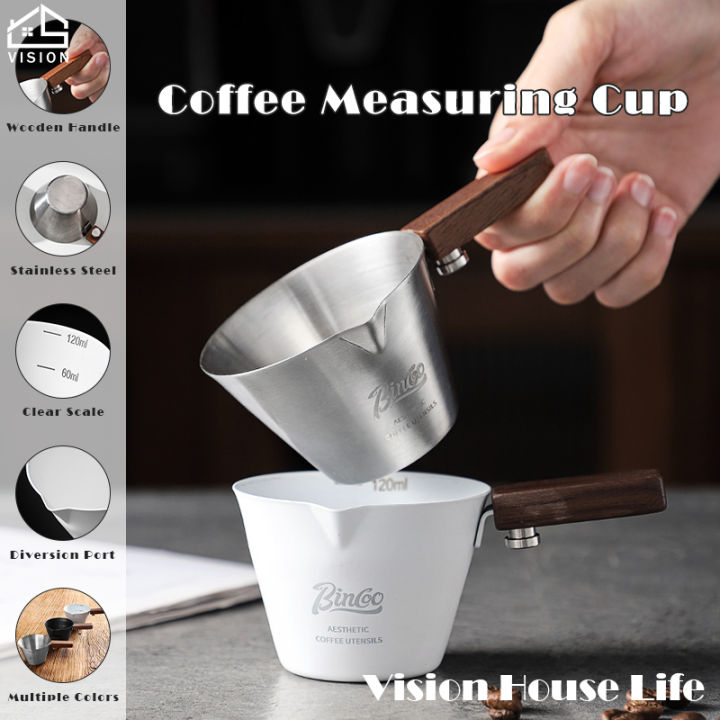 Vision 4oz/120ml Stainless Steel Espresso Measuring Cup with Scale ...