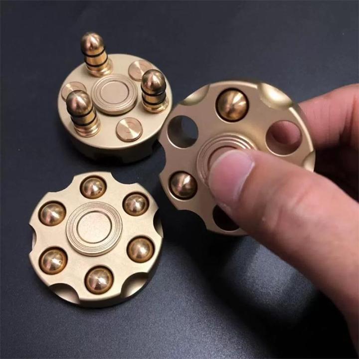 Fidget Finger Spinner Revolver Bullet Chamber Stress Relief Toy ...
