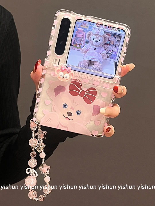 เคสโทรศัพท์พับได้รูปหัวใจสีชมพูน่ารักสำหรับ Huawei PuraX P50 Pocket 2 Cartoon Nova Flip ปกป้อง ...