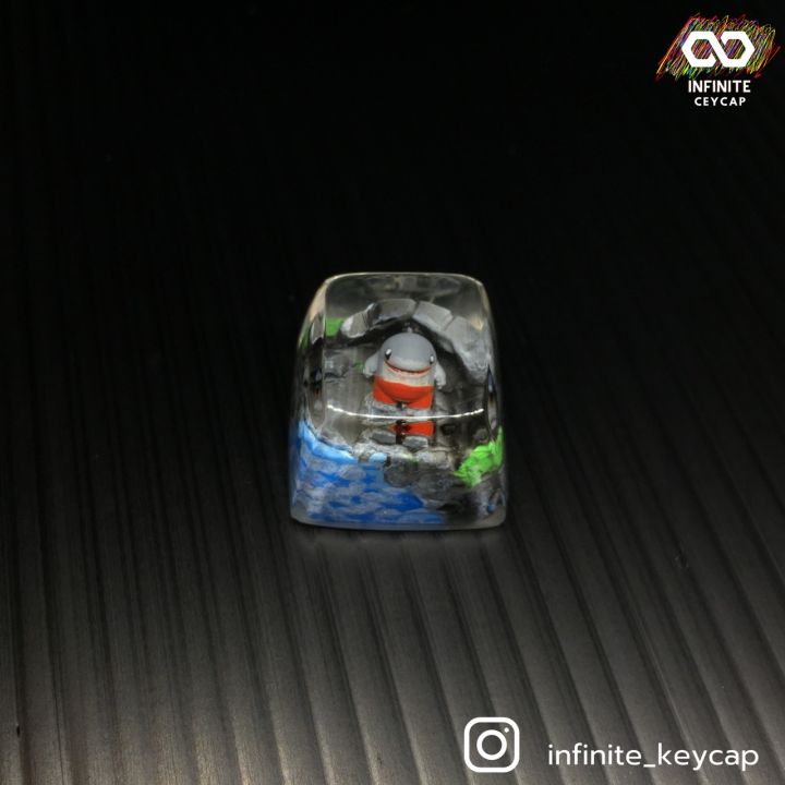 [ Artisan keycap ] คีย์แคปลายน้อง king shark คีย์แคปแฮนด์เมด Keycap diy ...