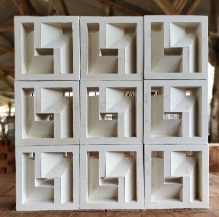 Roster beton anti tampias hiasan dinding modern lubang angin warna ...