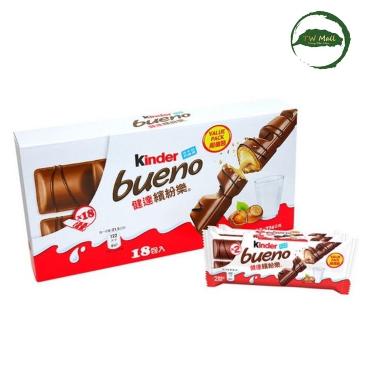 (Hộp 774g) Bánh Socola nhân hạt dẻ Kinder Bueno 18 gói x 43g (2 thanh)- Tw Mall | Lazada.vn