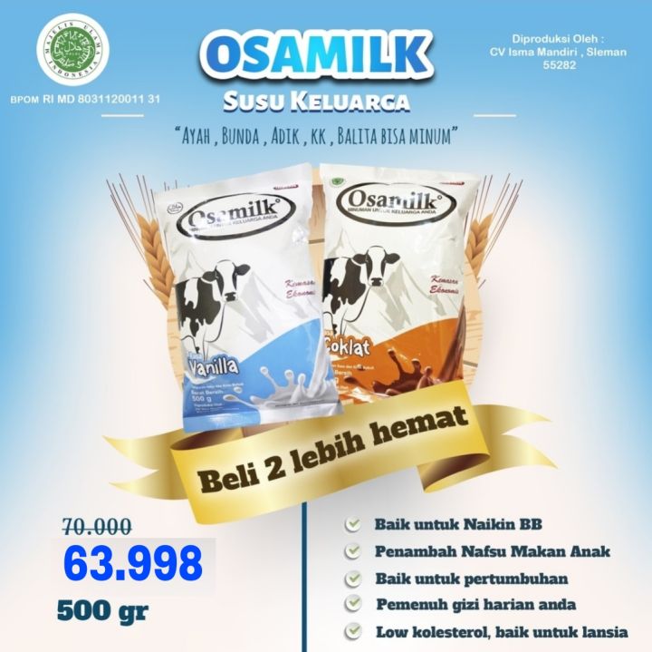 OSAMILK SUSU OSAMILK SUSU BUBUK SUSU PENGGEMUK BADAN SUSU KELUARGA SUSU ...