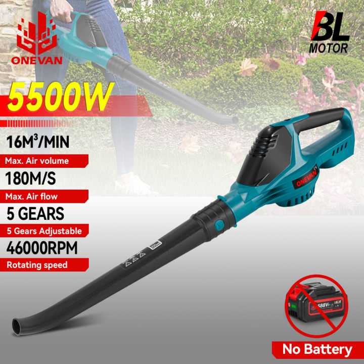 ONEVAN 5Gears 5500W Brushless Electric Air Blower 2 in 1 Cordless Snow ...