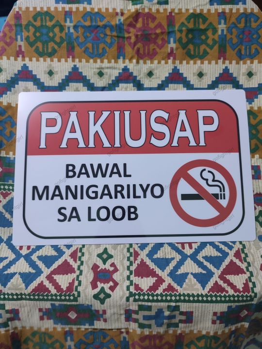 Pakiusap Bawal Manigarilyo PVC Signage A4 Size | Lazada PH Pakiusap Bawal Manigarilyo PVC Signage A4 Size | Lazada PH
