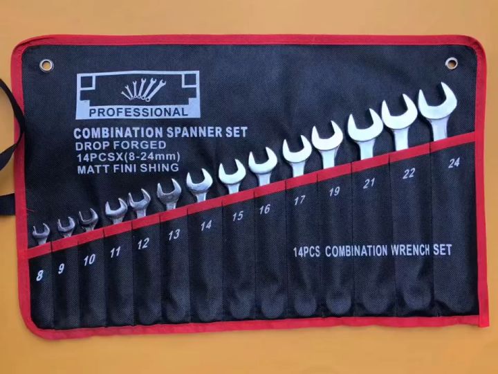 Professional 14pcs Combination Wrench Spanner Car Repair Box Set Tools ...