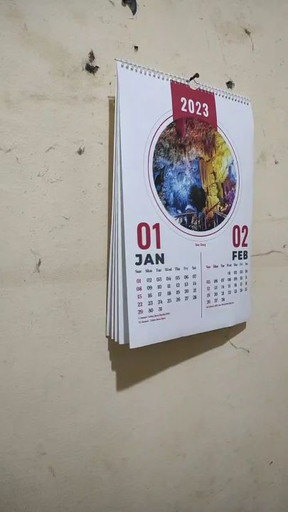 Kalender Dinding 2025 Kalender Unik Motif Bunga Kalender Dinding 2025 ...