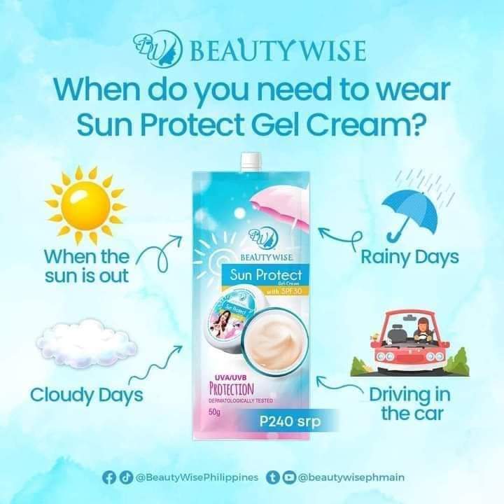 B,W sunscreen gel cream 50gramas | Lazada