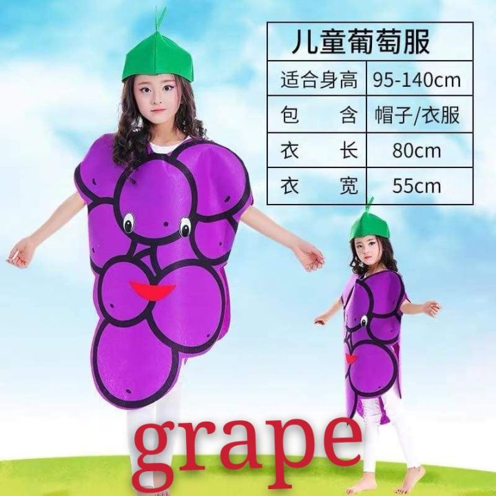grapes nurtrtion month costume for kids,fit 4-7yrs old.one size ...