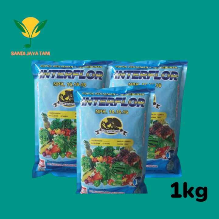 Pupuk Interflor NPK 16 16 16 Kemasan Pabrik 1kg | Lazada Indonesia