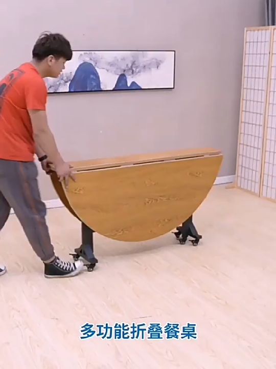 Moving Home Use Folding Large Round Table 10-person Dorm Dining Table ...