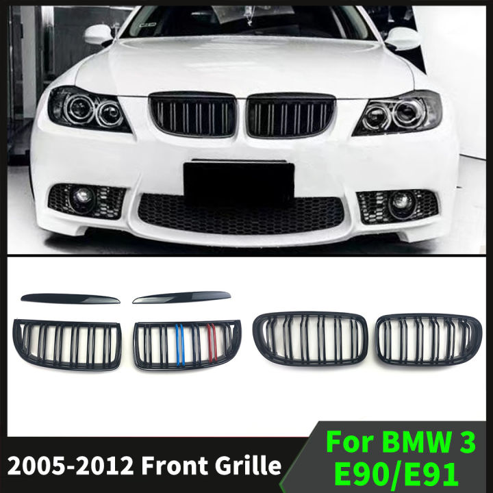 Sport 2 Line Front Kidney Grille Bumper Grill Inlet Mesh For BMW E90 ...