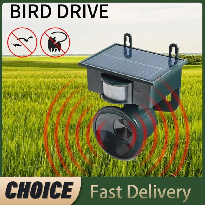 Outdoor Garden Solar Bird Repeller Ultrasonic Sonic Deterrent Scarer ...