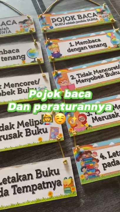 Decor Art 50x30 Cm - Dekorasi 5 Susun Tema Pojok Baca Sekolah Kelas ...
