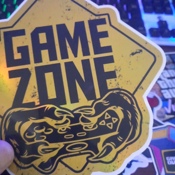 Holographic Gaming Stickers Waterproof Laminated Gamer Graffiti Gadget ...