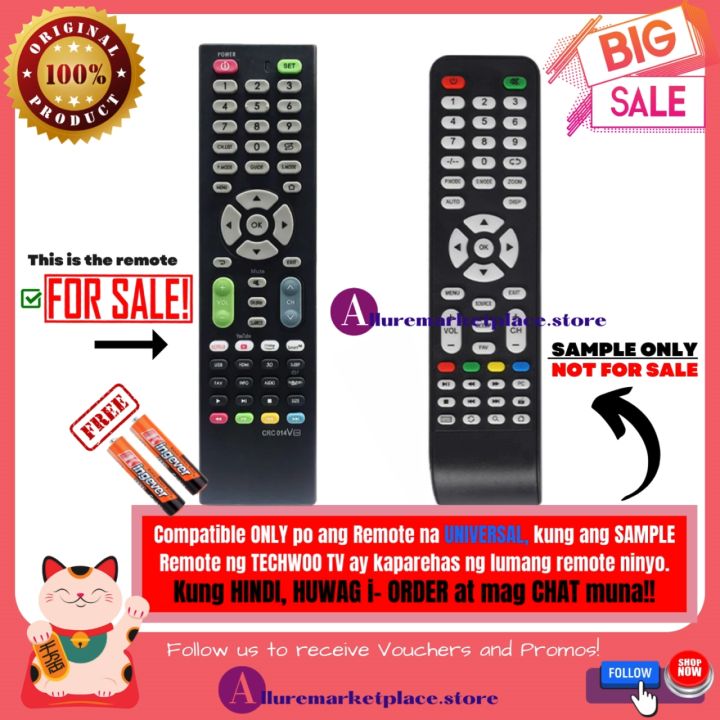 TECHWOO Remote Ready to Use Universal TV Remote for Techwoo Smart ...