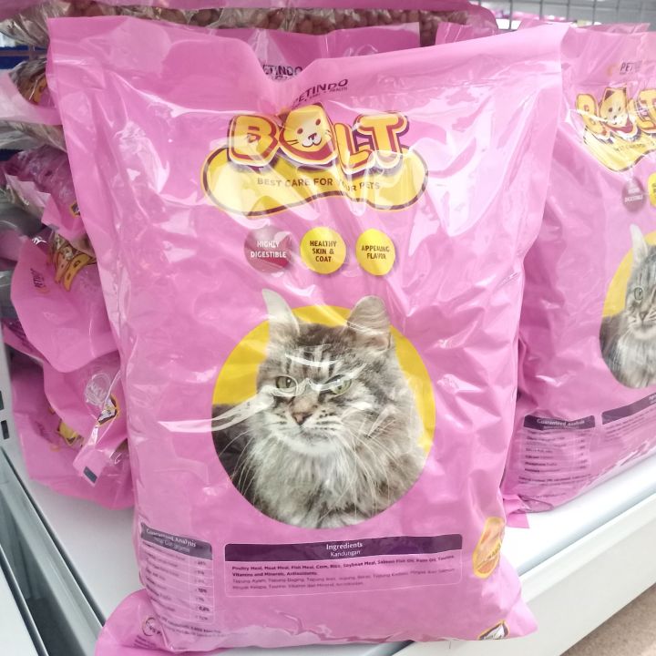 bolt cat salmon 800 gr makanan kucing bolt | Lazada Indonesia