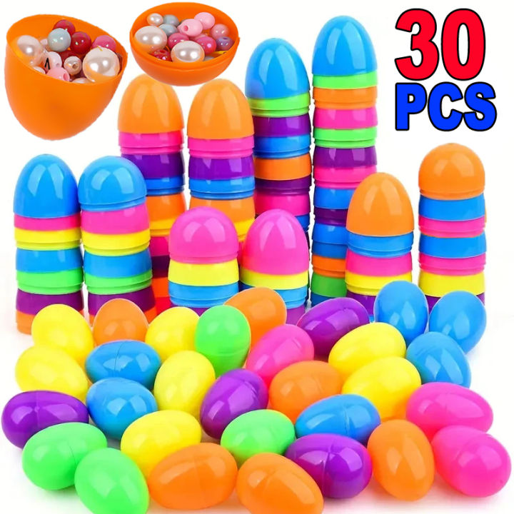 30Pcs Easter Egg DIY Kids Toy Gifts Colorful Refill Opening Eggshell ...