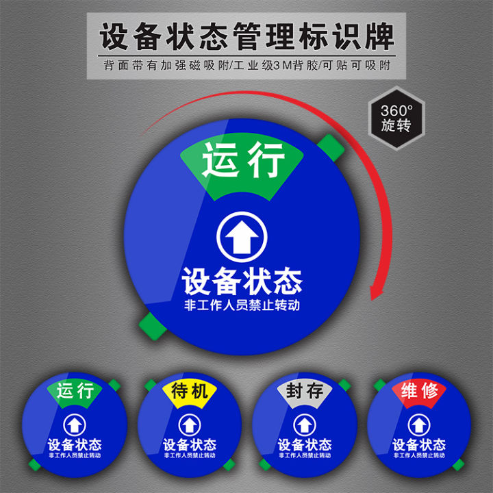 Acrylic Equipment Status Signboard Machine Running Standby Maintenance ...