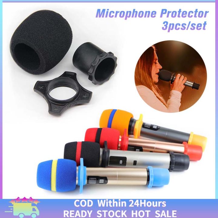 [Fast Delivery] 3Pcs/Set Black Microphone Protector Handheld Mic ...
