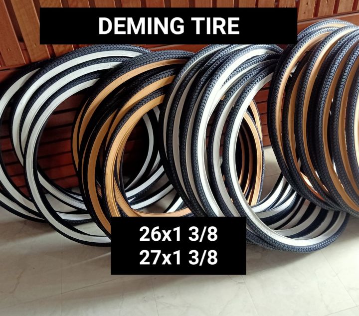 Deming tires white side and yellow side tires size ,26x1 3/8 (37-590 ...