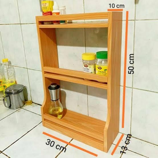 Rak bumbu dapur kayu / Tempa bumbu dapur minimalis | Lazada Indonesia