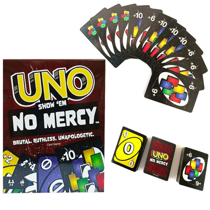 พลิกหนึ่ง เกมกระดานเกมไพ่ Uno No Mercy Super Mario การ์ดคริสต์มาสตารางเกมเล่นสำหรับผู้ใหญ่เด็ก