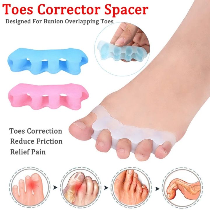 1 Pair Silicone Toe Spacers for Proper Alignment of Toes, Bunion and ...