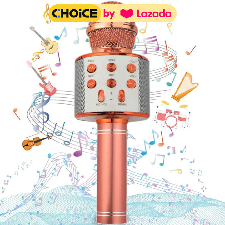 WS858 Wireless Karaoke Microphone Bluetooth Handheld Portable Speaker Home ktv Player with ...