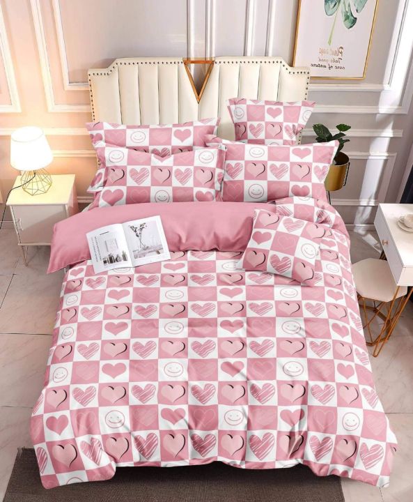 3in1 HEART PINK DESIGN" 4Corner Garterized High Quality Premium ...