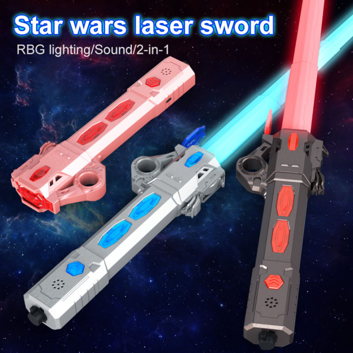 Malaysia Ready Stock RGB Laser Sword Retractable Flash Lightsaber Toys Hand Spinner Cosplay Prop ...
