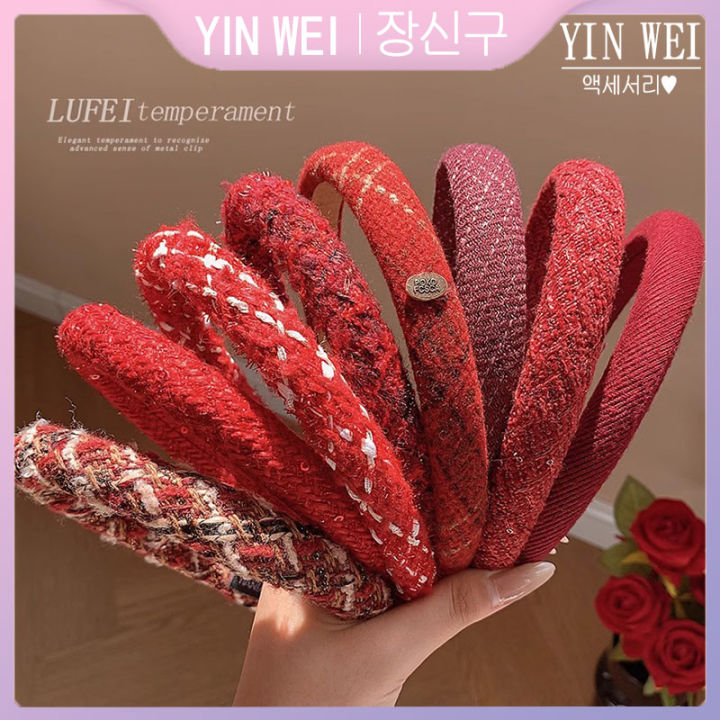 YIN WEI Ancola red series hair band female retro high quality headband ...