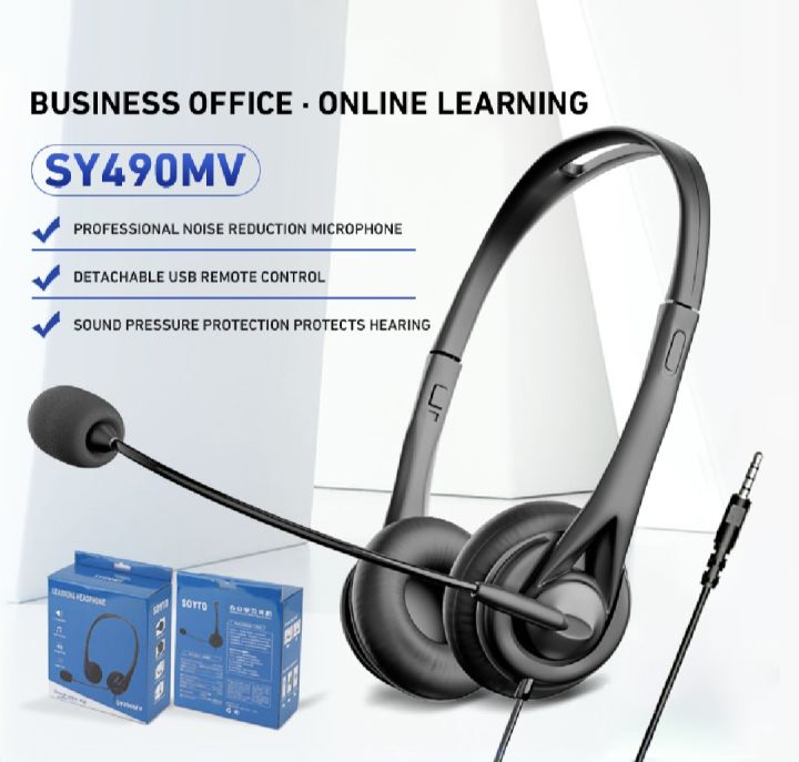 Headphone stereo dengan mikrofon dan single jack 3.5mm Cocok untuk ...