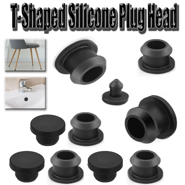5/10/20Pcs Black Silicone Rubber T-Type Plug Cap 2.5-15mm Blanking End ...