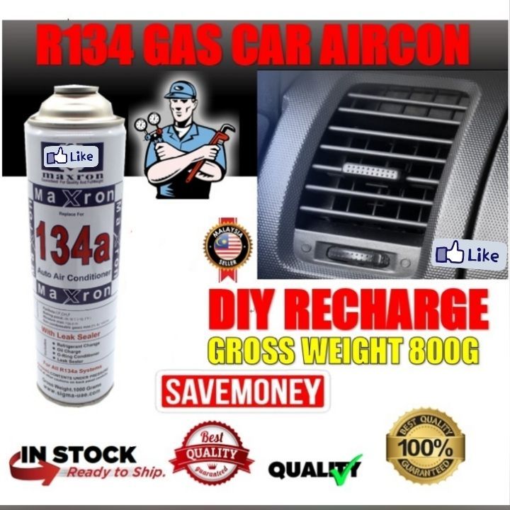 Maxron R-134A Refrigerant/Car Aircond Gas Refill High Quality (1000g ...
