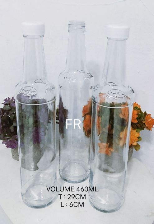 botol kaca marjan 460ml botol jamu botol madu botol syrup tutup plastik ...