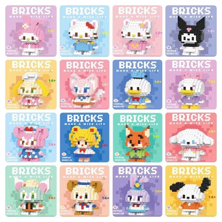 Building Blocks Stitch Angle Kawaii Cartoon Mini Blocks DIY Model Kit ...