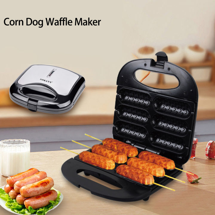 Corn Dog Waffle Maker, Hot Dog Waffle Machine with Non-stick Coating ...